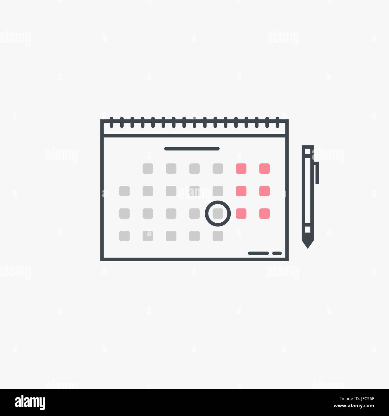 Calendar icon flat illustration Cut Out Stock Images & Pictures - Alamy