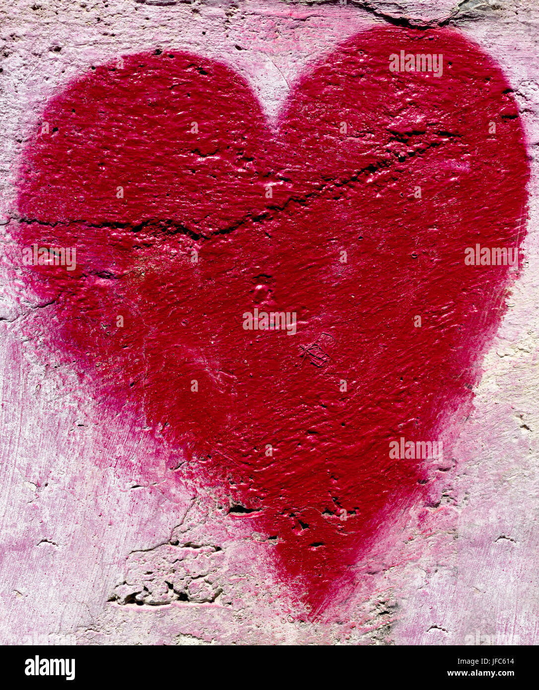 Red heart on the wall Stock Photo - Alamy