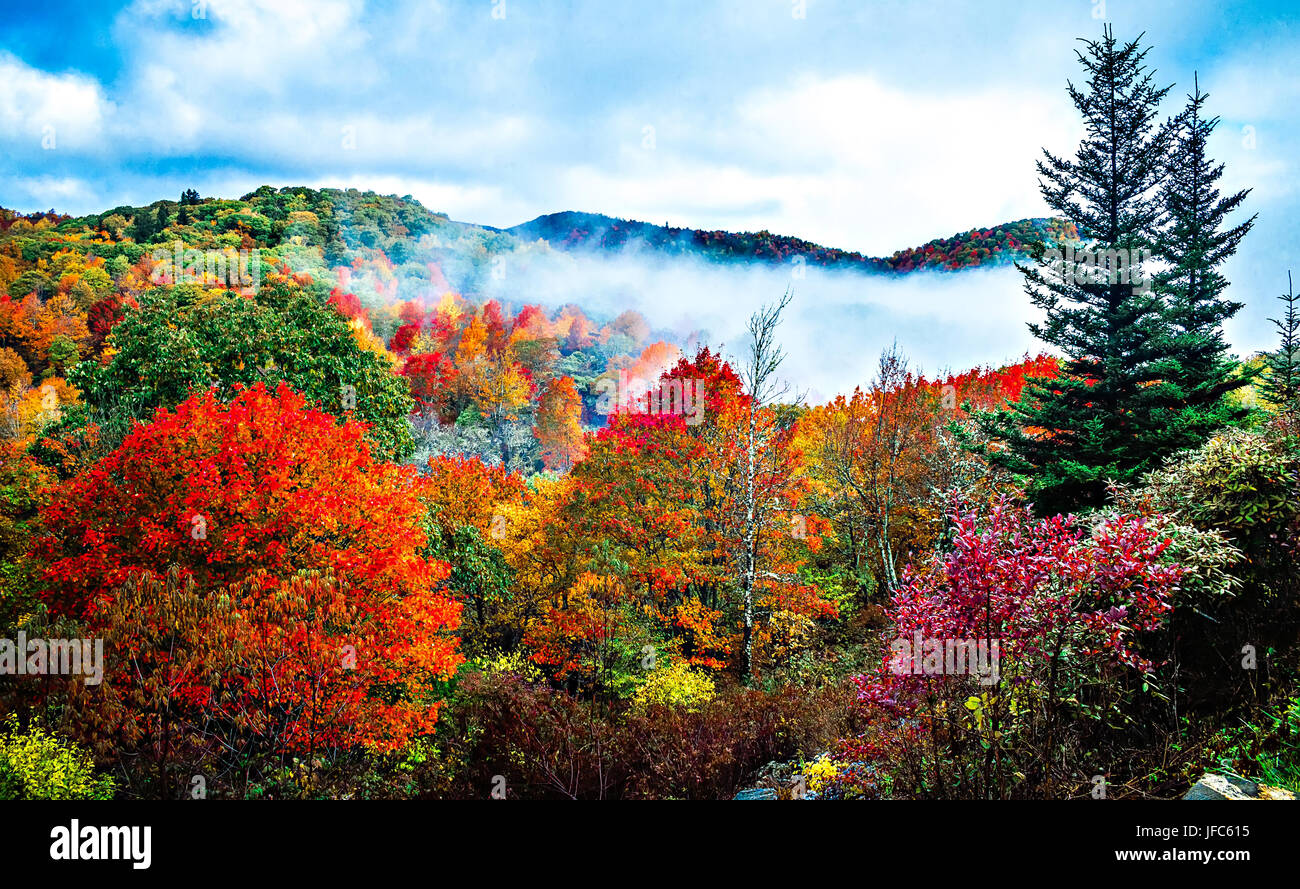 autumn season on blue ridge parkway Stock Photo - Alamy