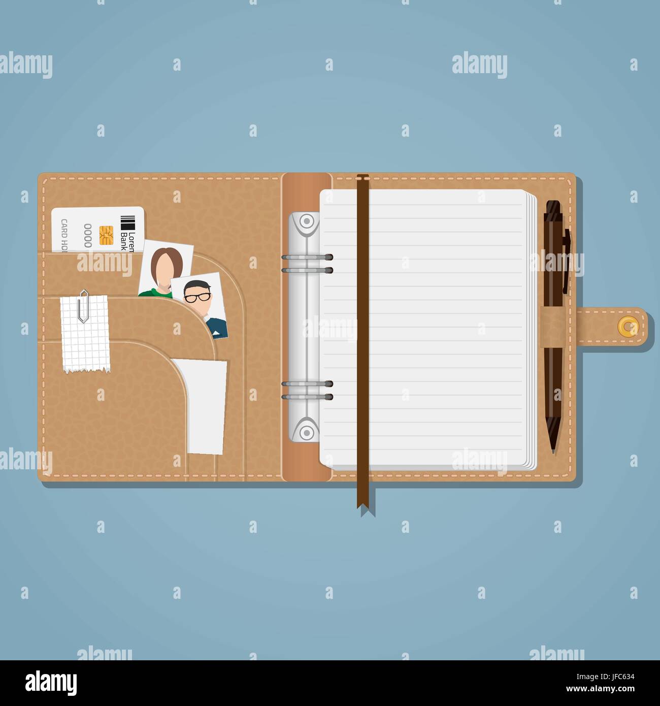 Notebook page desk Stock Vector Images - Alamy