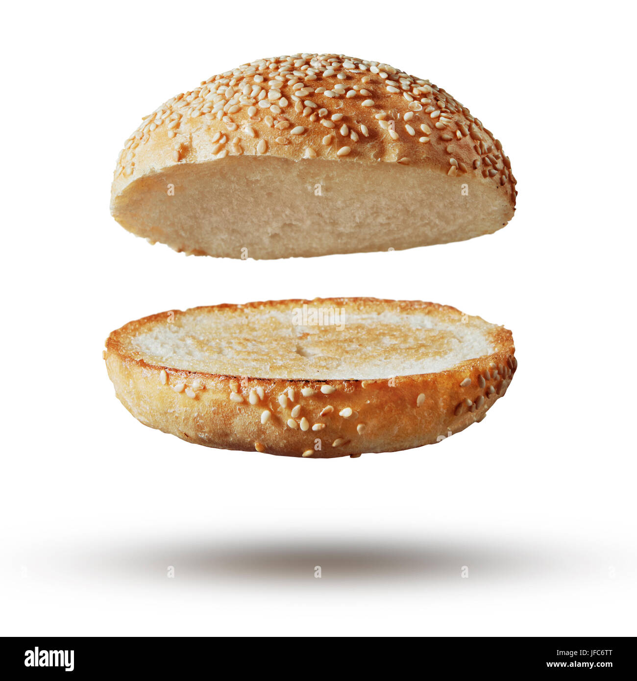 Burger bun empty isolated Stock Photo - Alamy