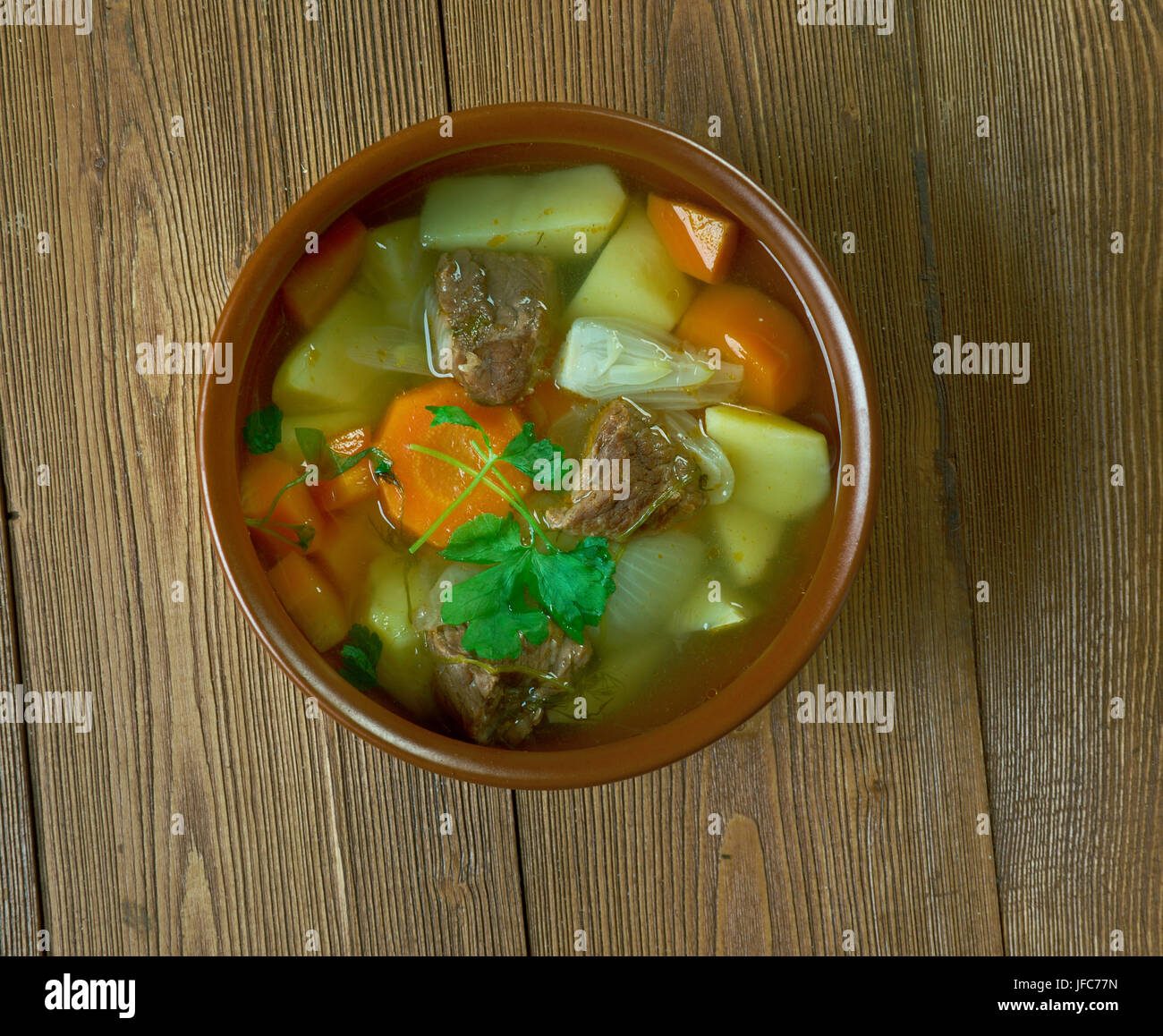 Finnish meat soup Stock Photo - Alamy