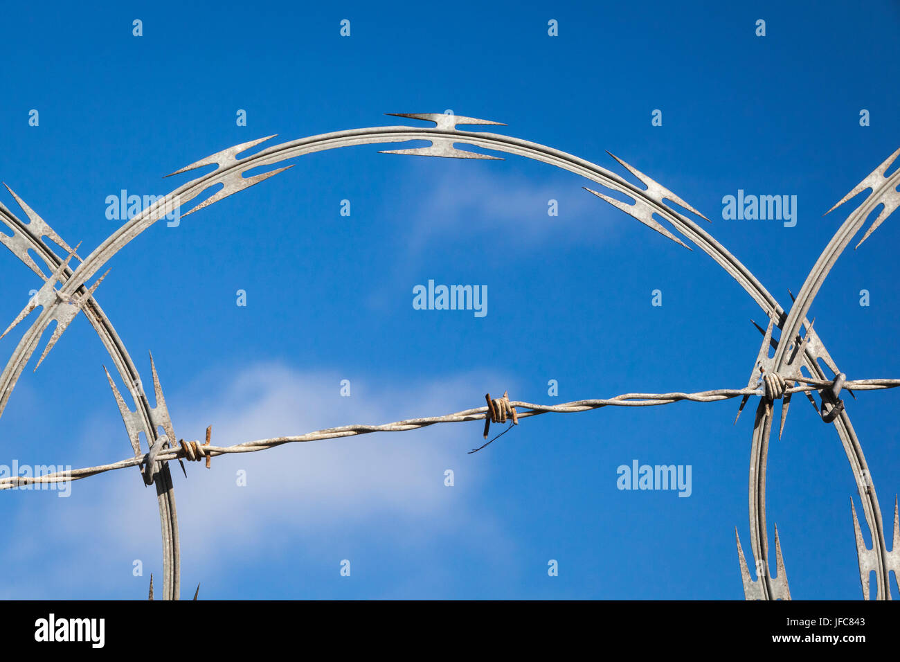 Razor wire barbed wire fence hi-res stock photography and images - Alamy