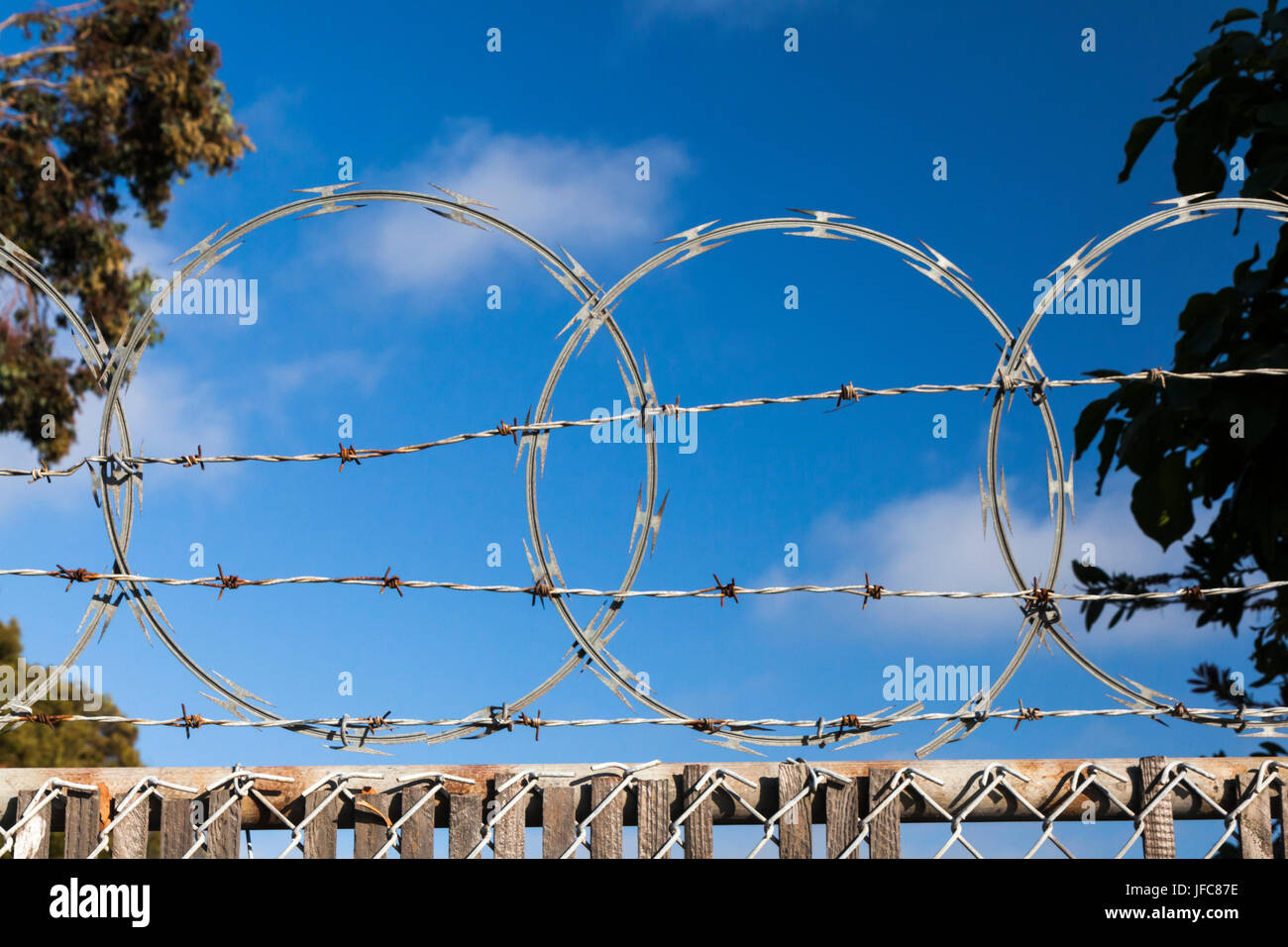 Razor wire barbed wire fence hi-res stock photography and images - Alamy