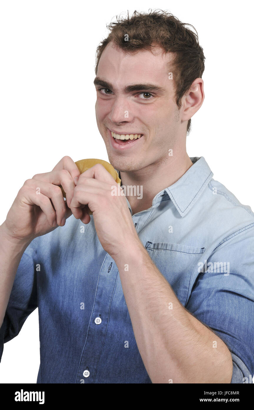 Young guy appetite eating chips hi-res stock photography and images - Alamy