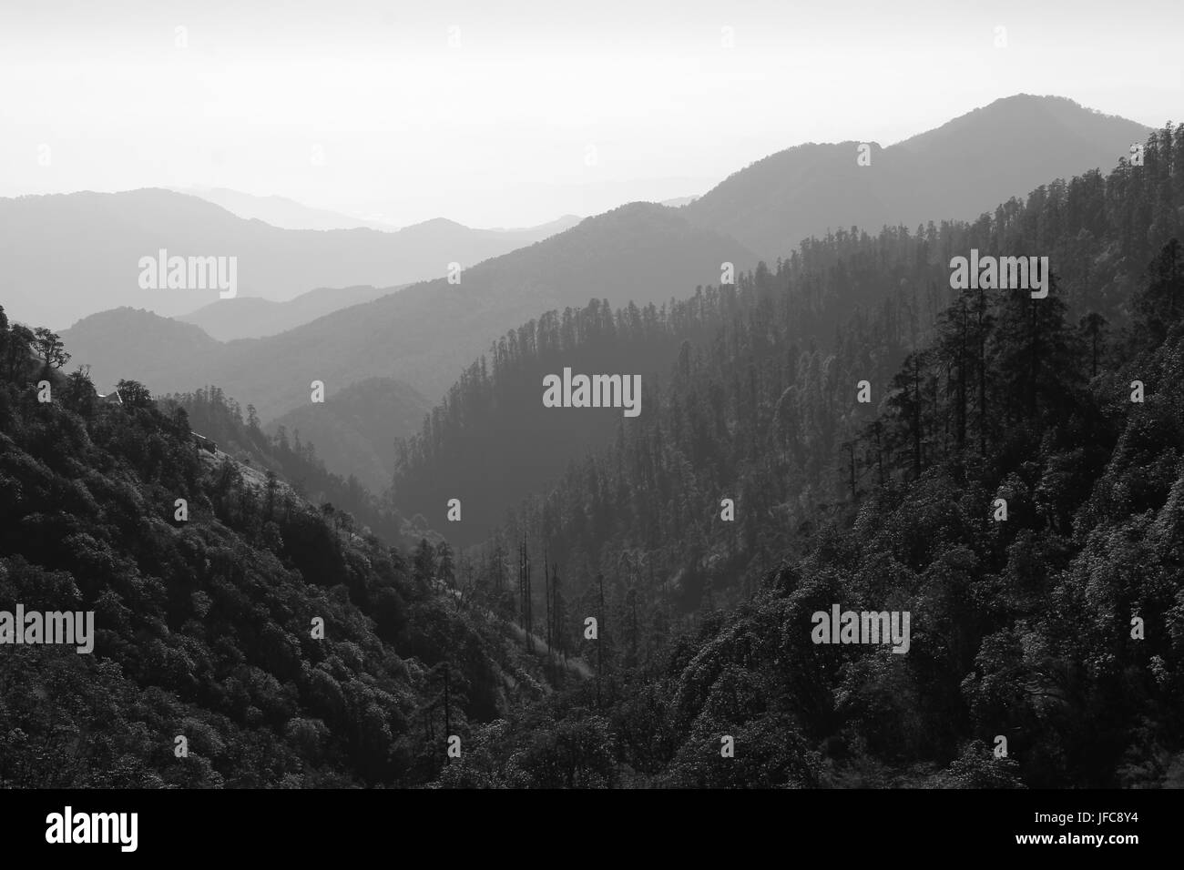 Layered mountain ranges near Pokhara Stock Photo - Alamy