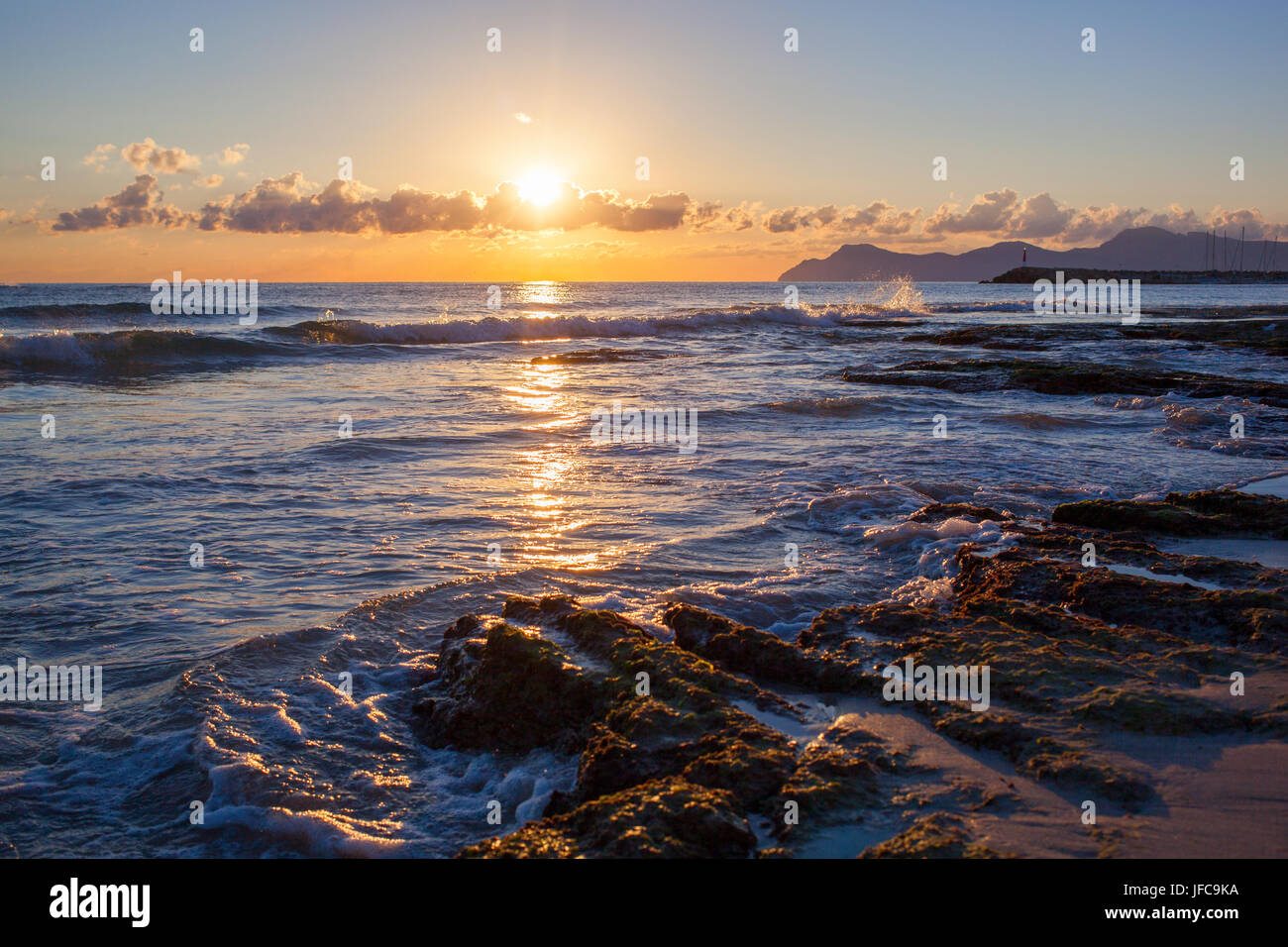 Beautiful sunset beach Stock Photo - Alamy