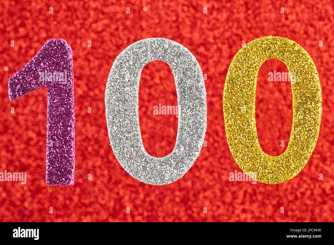 Number one hundred over a red background. Anniversary. Horizontal Stock ...