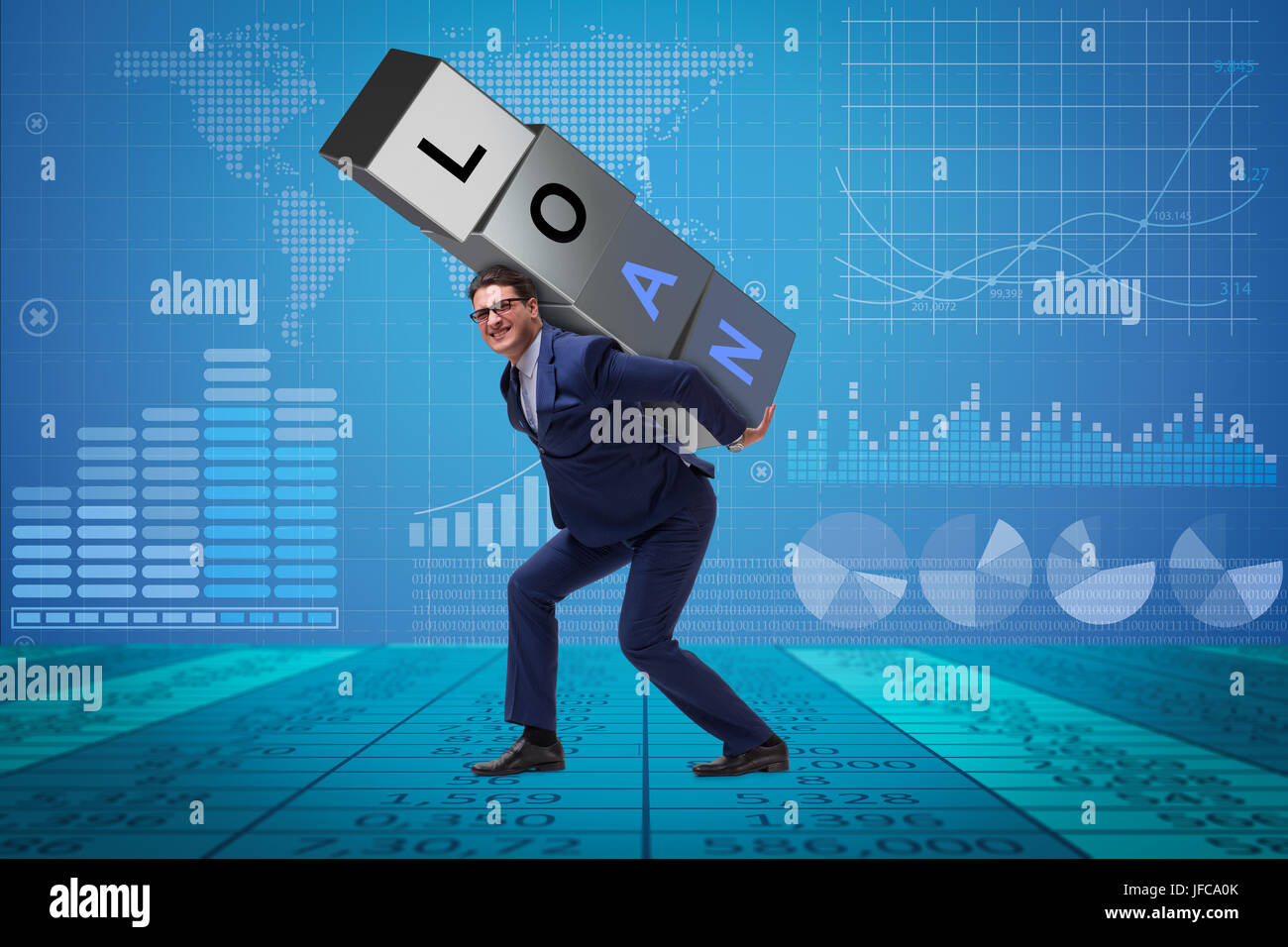 Man under burden loan hi-res stock photography and images - Alamy