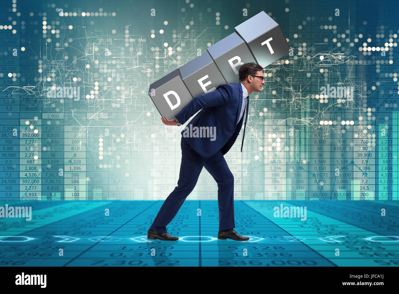 Man under burden loan hi-res stock photography and images - Alamy