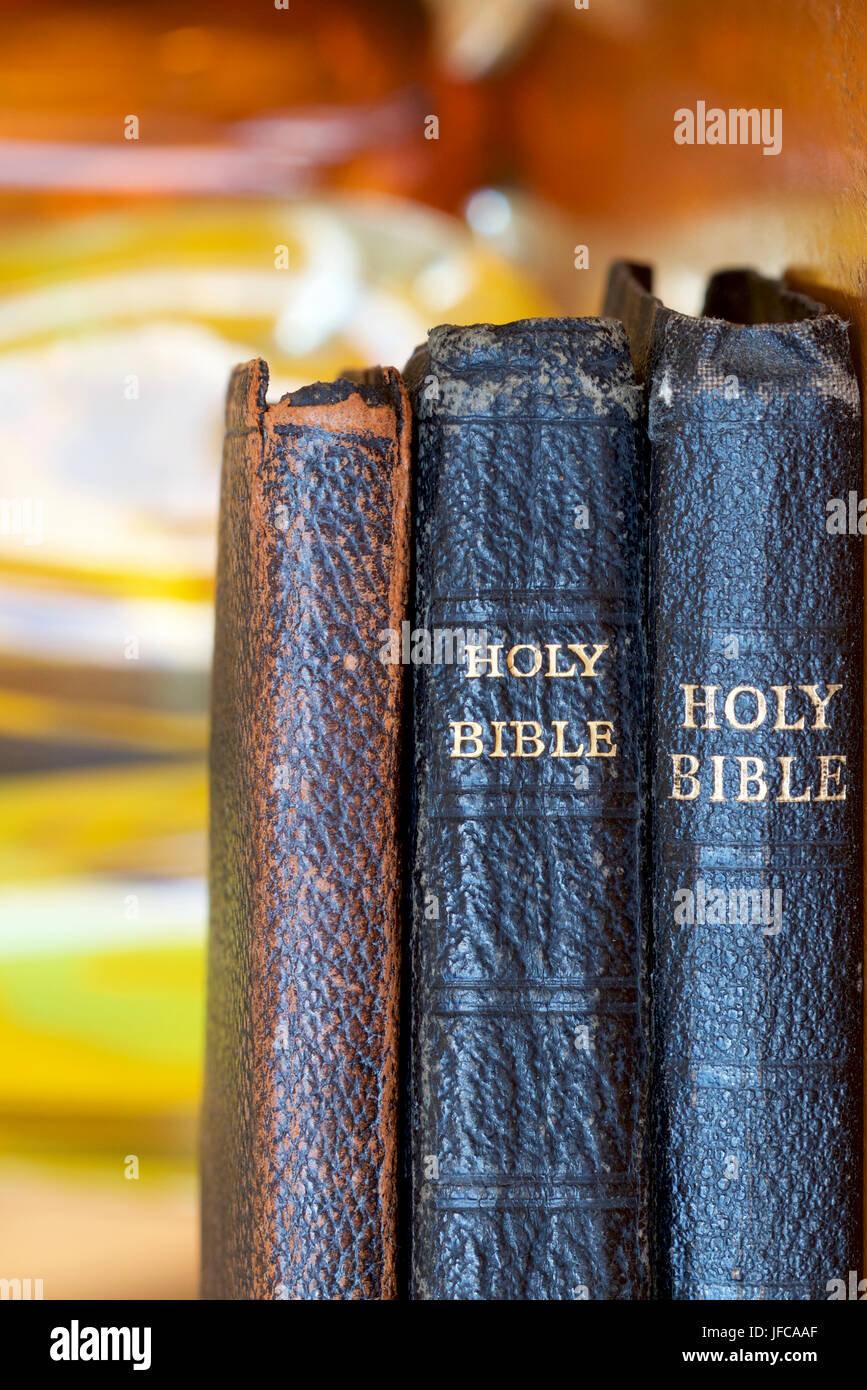 Holy bibles stacked Stock Photo - Alamy
