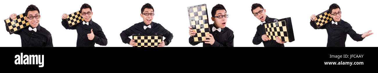 Funny chess player isolated on white Stock Photo - Alamy