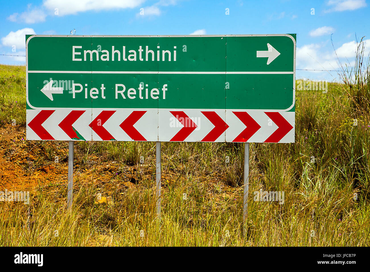 According to Emahlathini or Piet Retief Stock Photo - Alamy