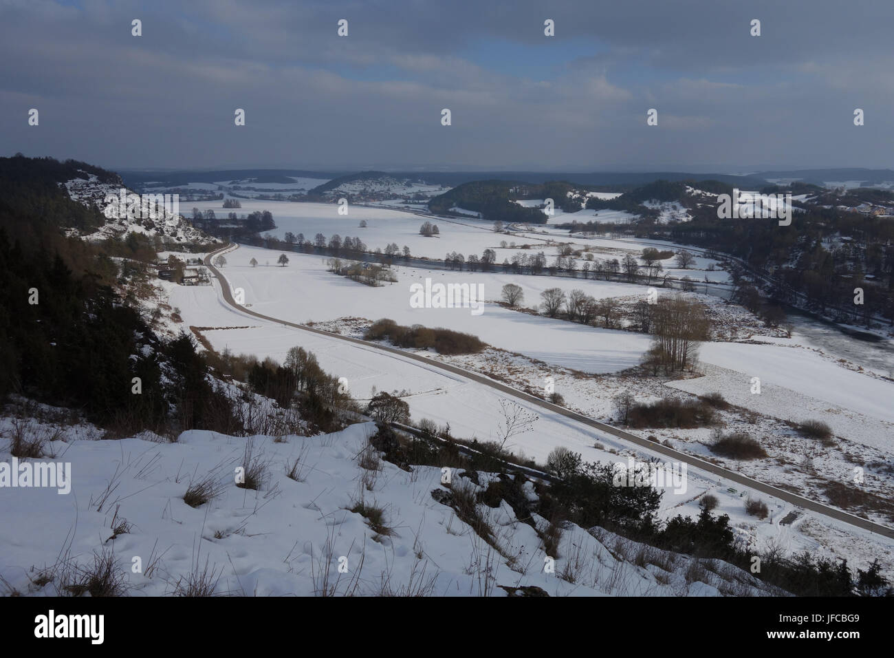 Kallmünz in winter, river Naab with ice Stock Photo - Alamy