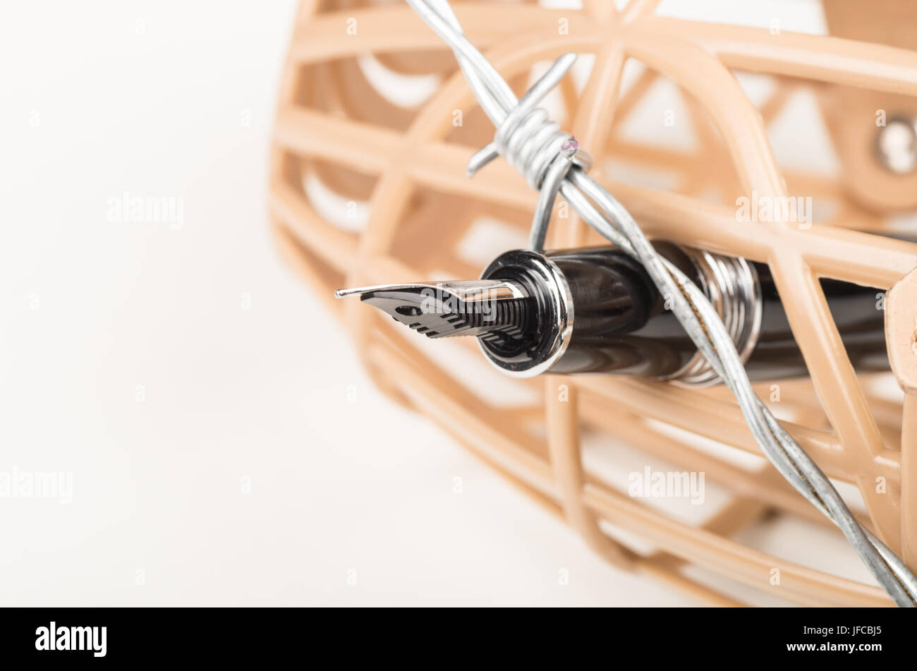 Studio shot with a concept about press freedom and censorship Stock ...