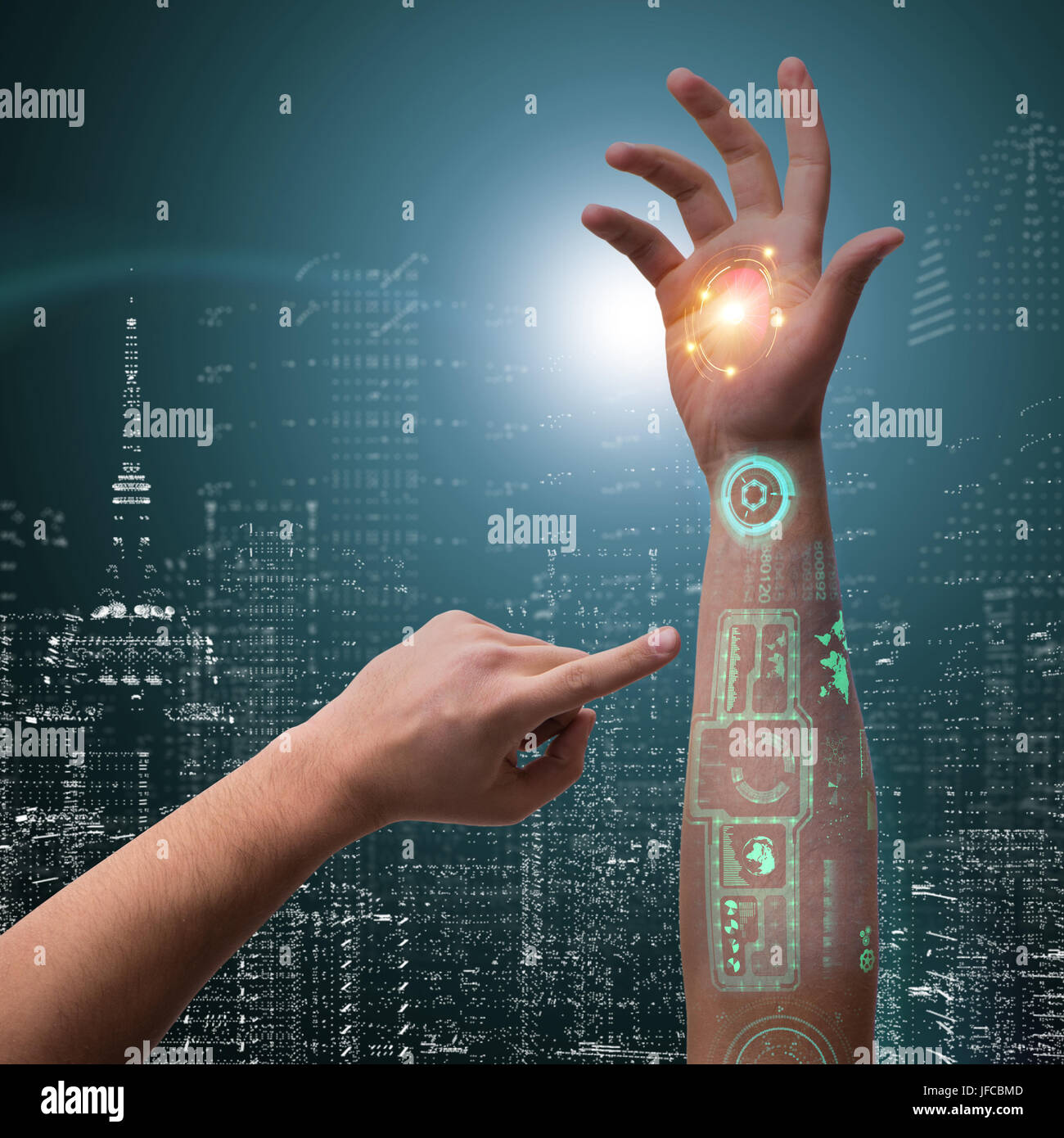Human robotic hand in futuristic concept Stock Photo - Alamy