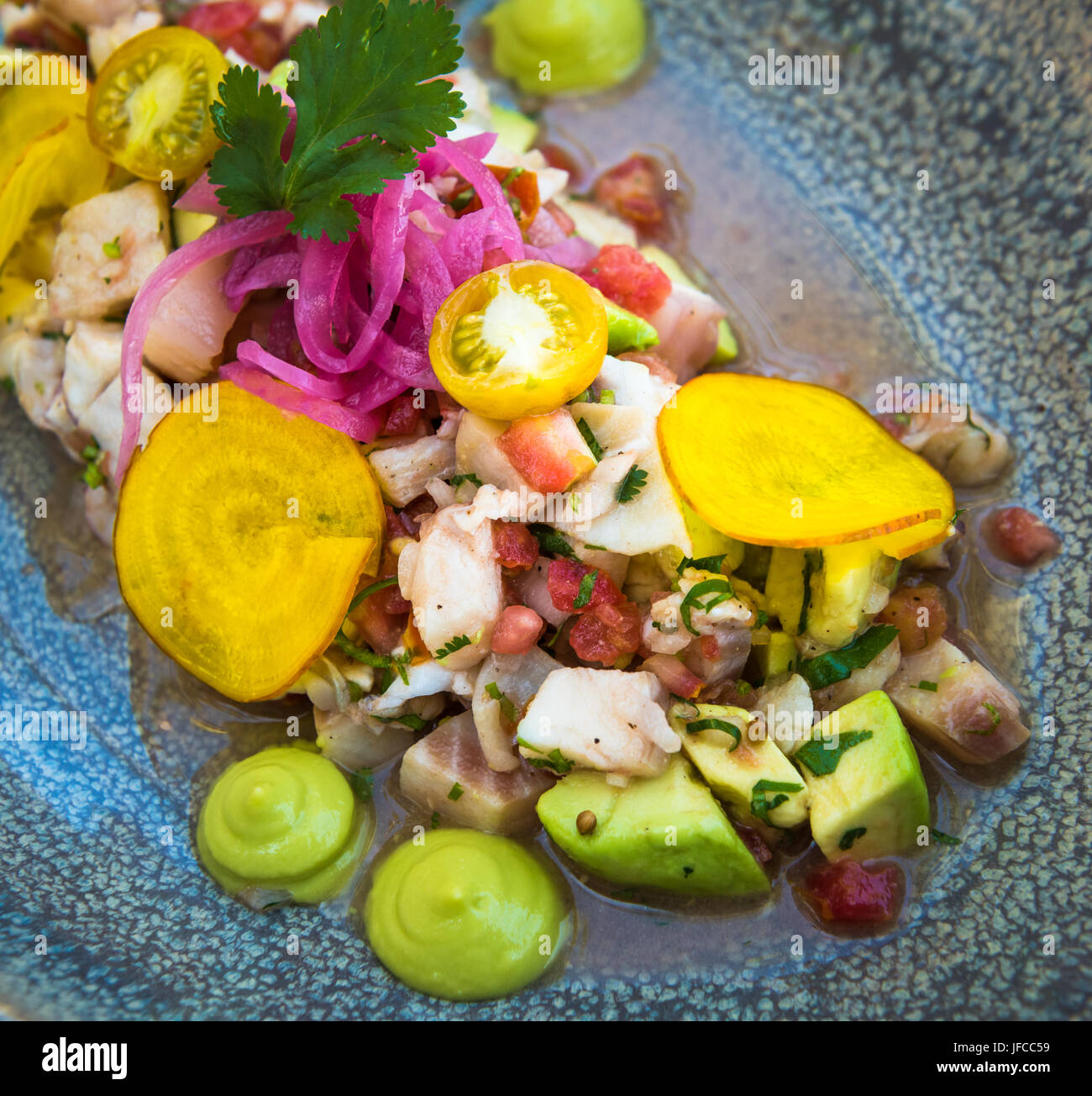 Delicious ceviche mixto mexican style Stock Photo - Alamy