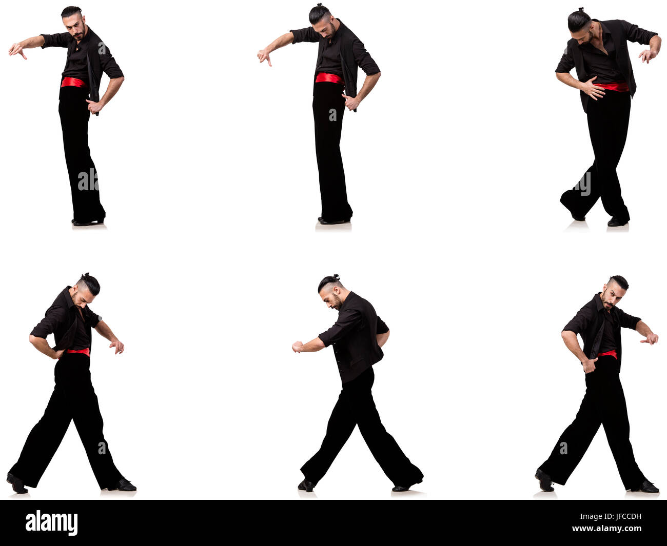 Spanish dancer in various poses on white Stock Photo - Alamy