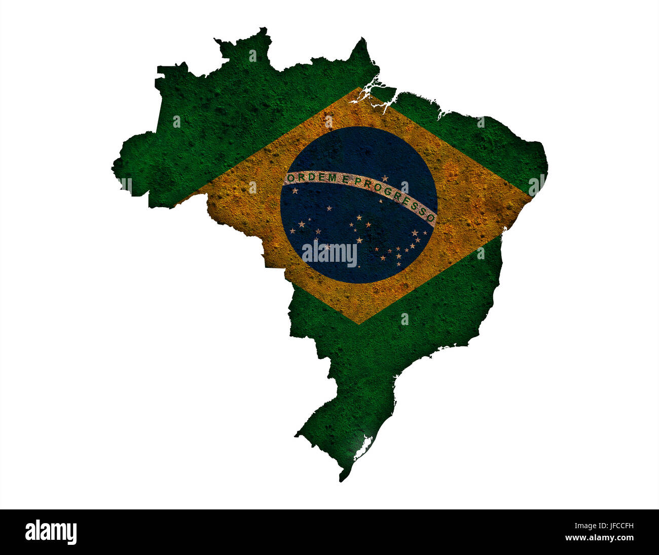 Map and flag of Brazil on rusty metal Stock Photo - Alamy
