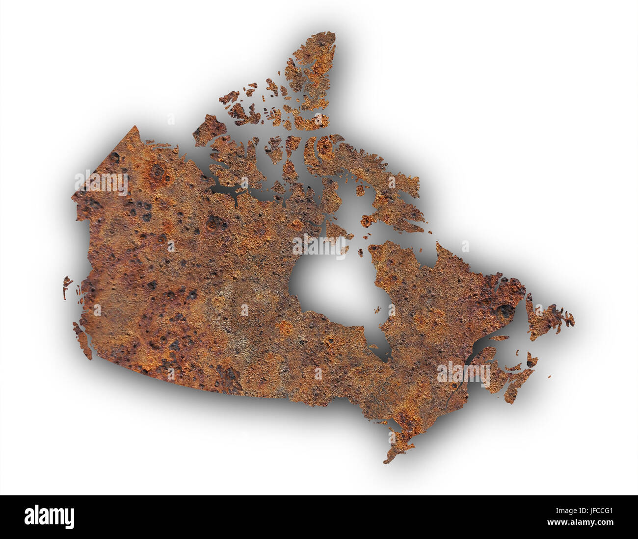 Map of canada on rusty metal hi-res stock photography and images - Alamy