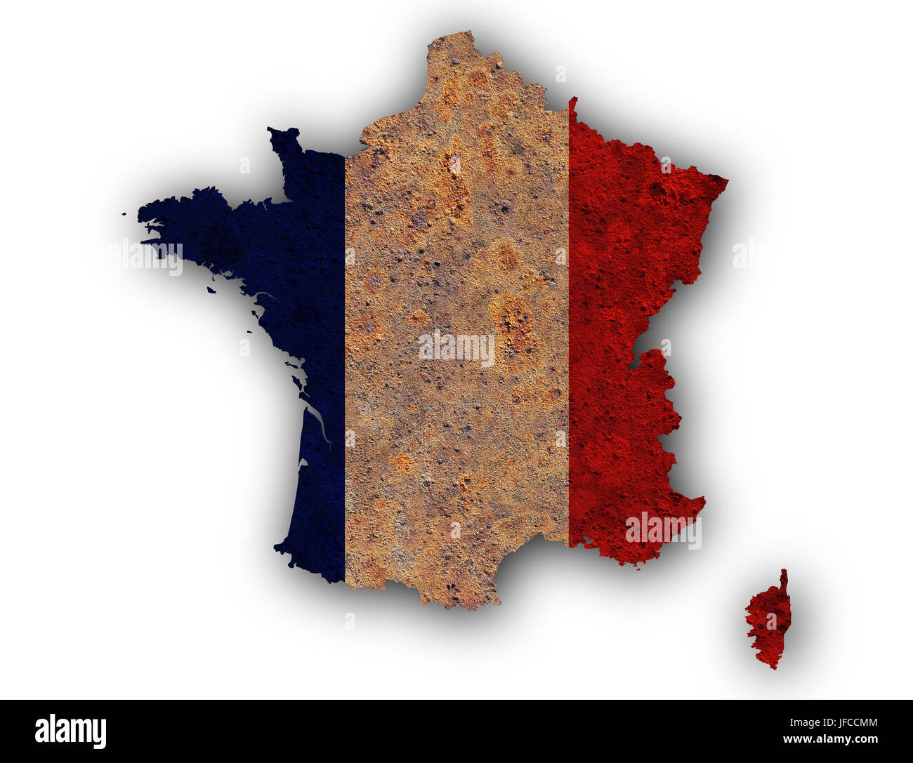 Textured map of France in nice colors Stock Photo - Alamy