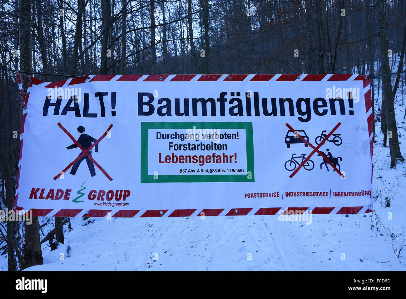 Forestry warning sign hi-res stock photography and images - Alamy