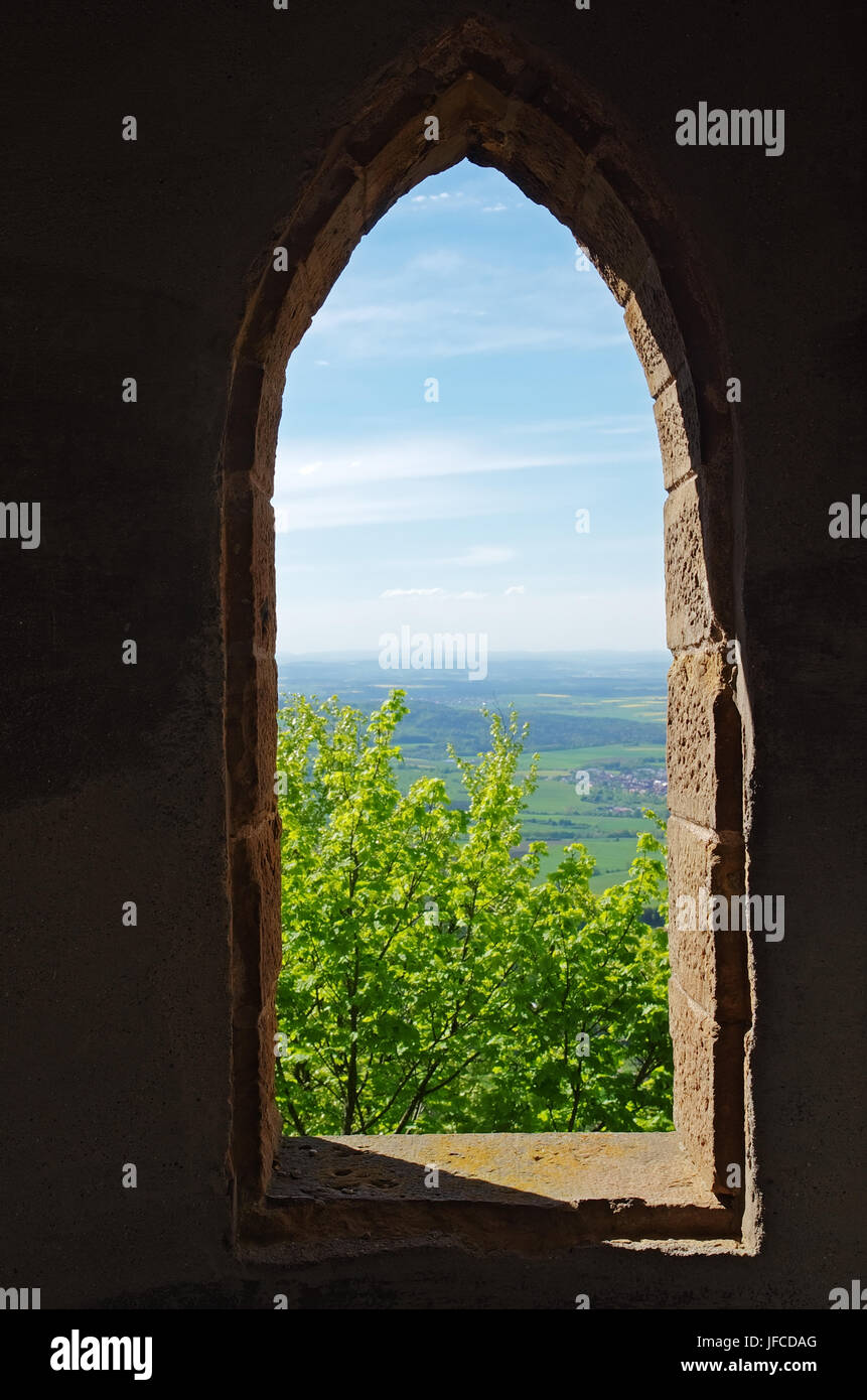 Window Arch with View - Castle Hohenzollern Stock Photo - Alamy