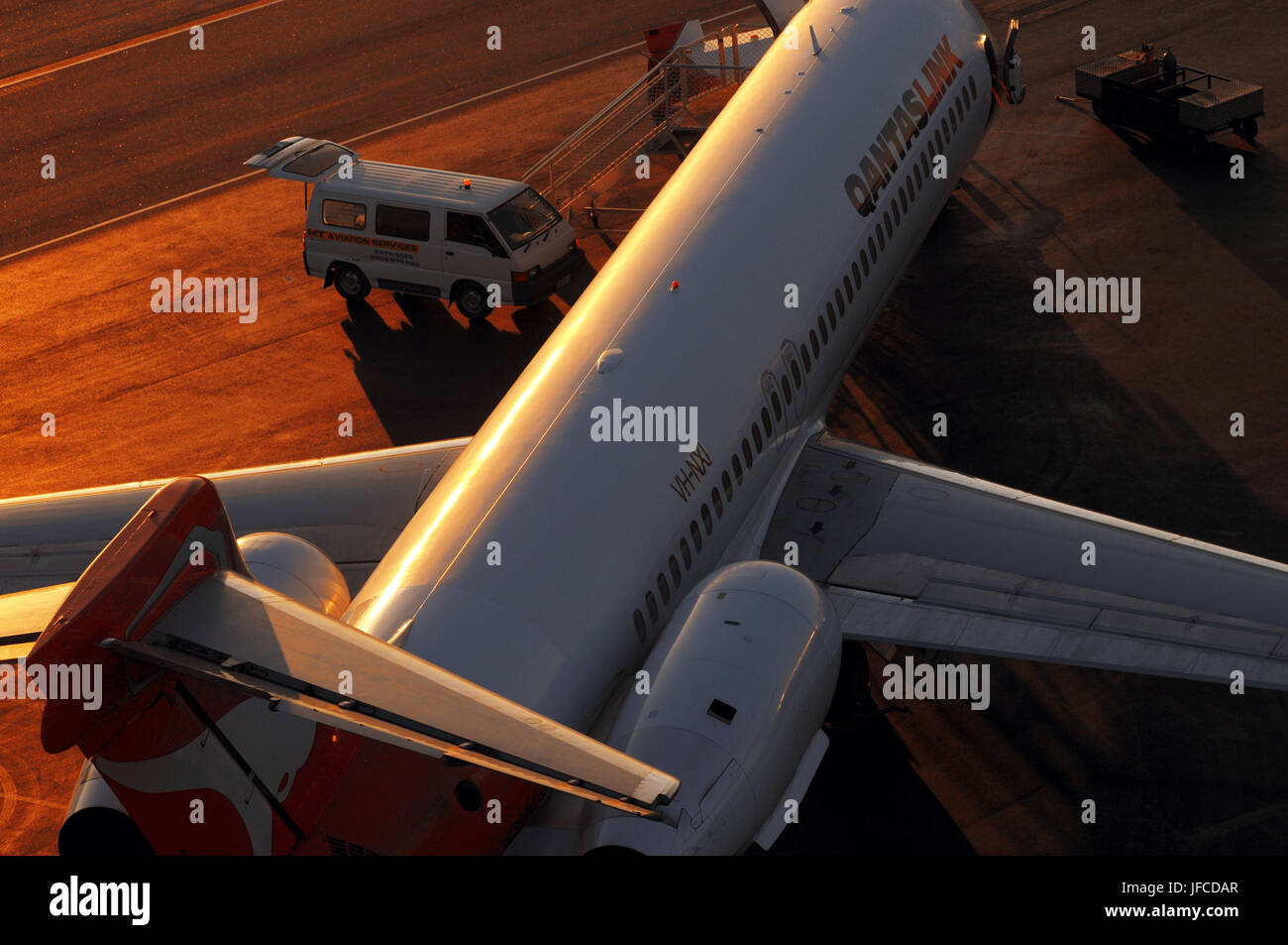 Boeing 717 twin engine airliner in Qantas livery Stock Photo - Alamy