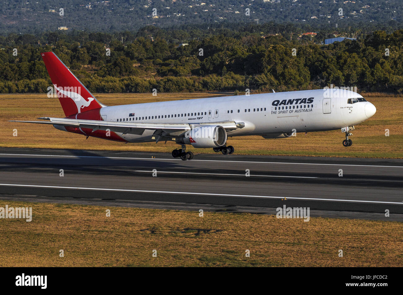 Boeing 767 twin engine airliner in Qantas livery Stock Photo - Alamy