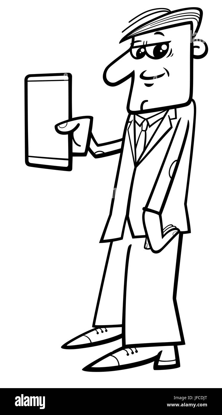 Salesman cartoon coloring page hi-res stock photography and images - Alamy