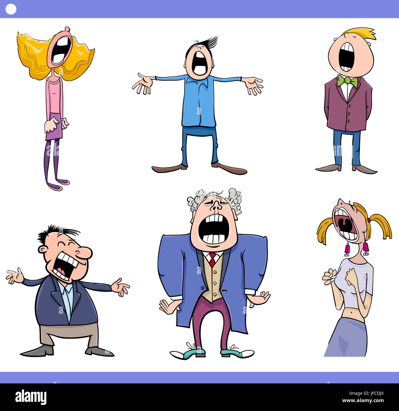 singing people cartoon set Stock Photo - Alamy
