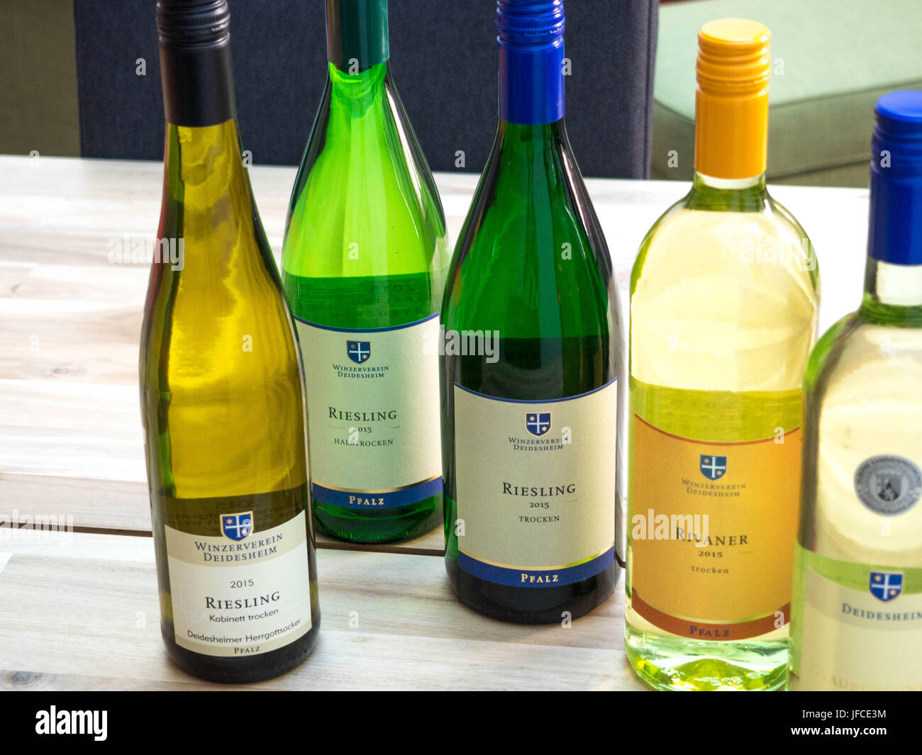 collection of wines from German Wine Region, the Rheingau Stock Photo ...