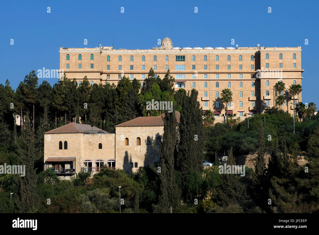 View of the 6-story luxurious King David hotel built in the 1920s with ...