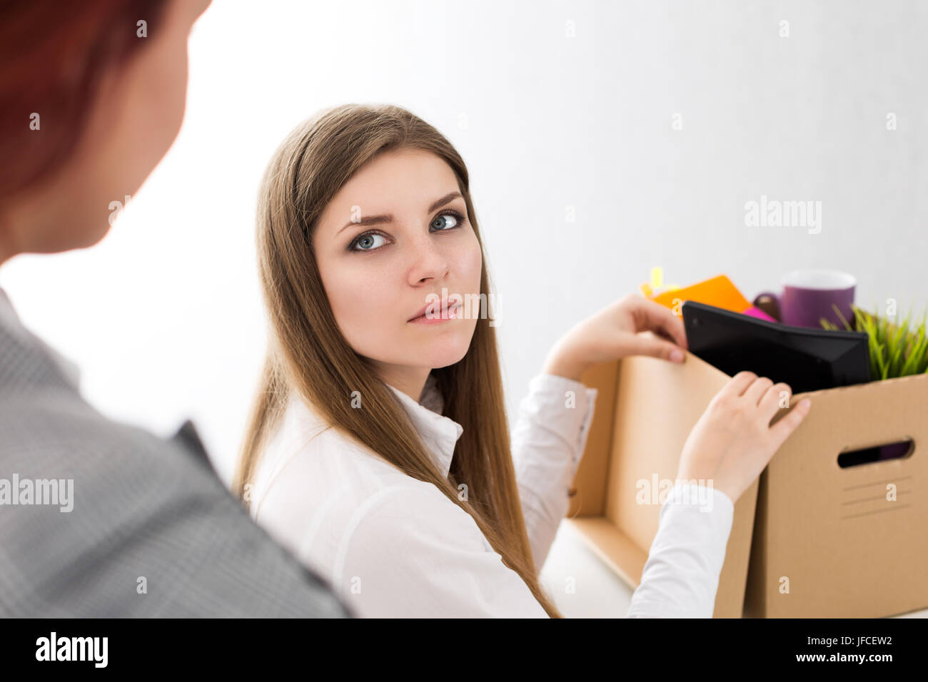 Boss Dismissing An Employee Dejected Fired Office Worker Looking At