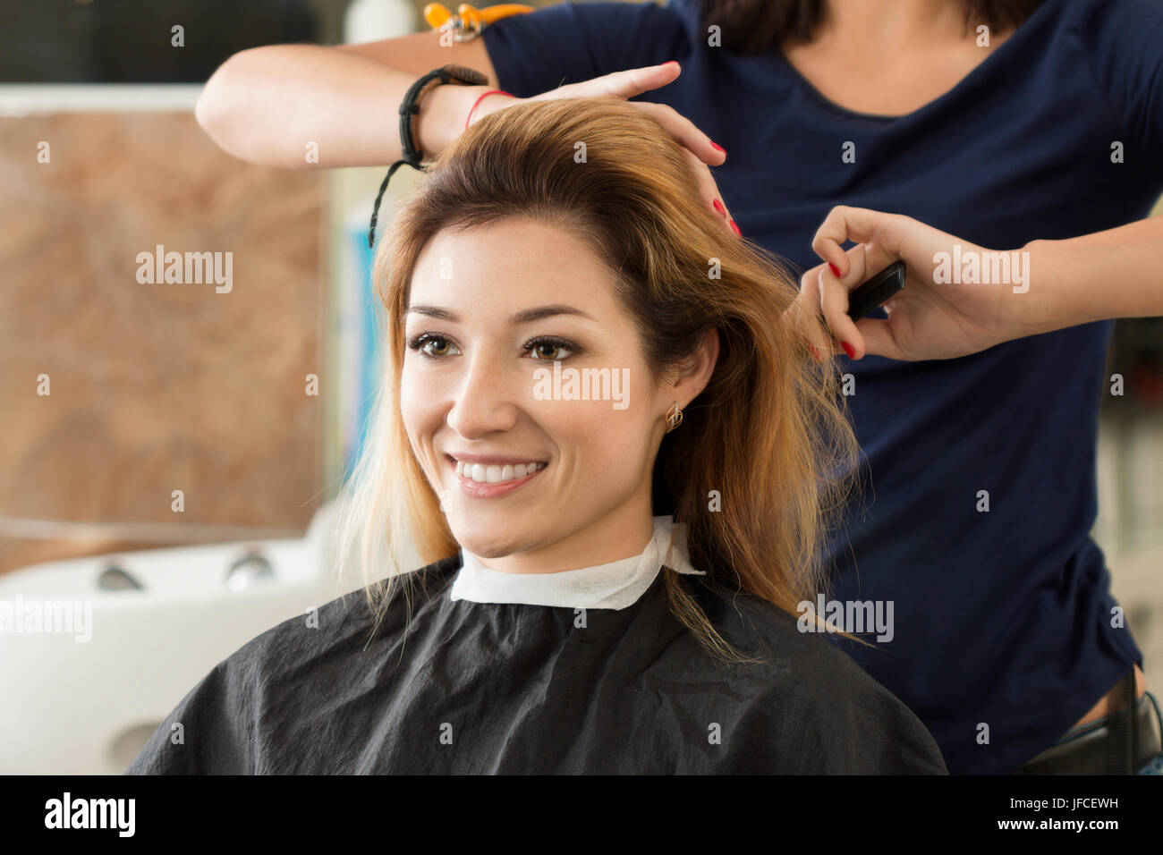 Changing style female hairdresser hi-res stock photography and images ...