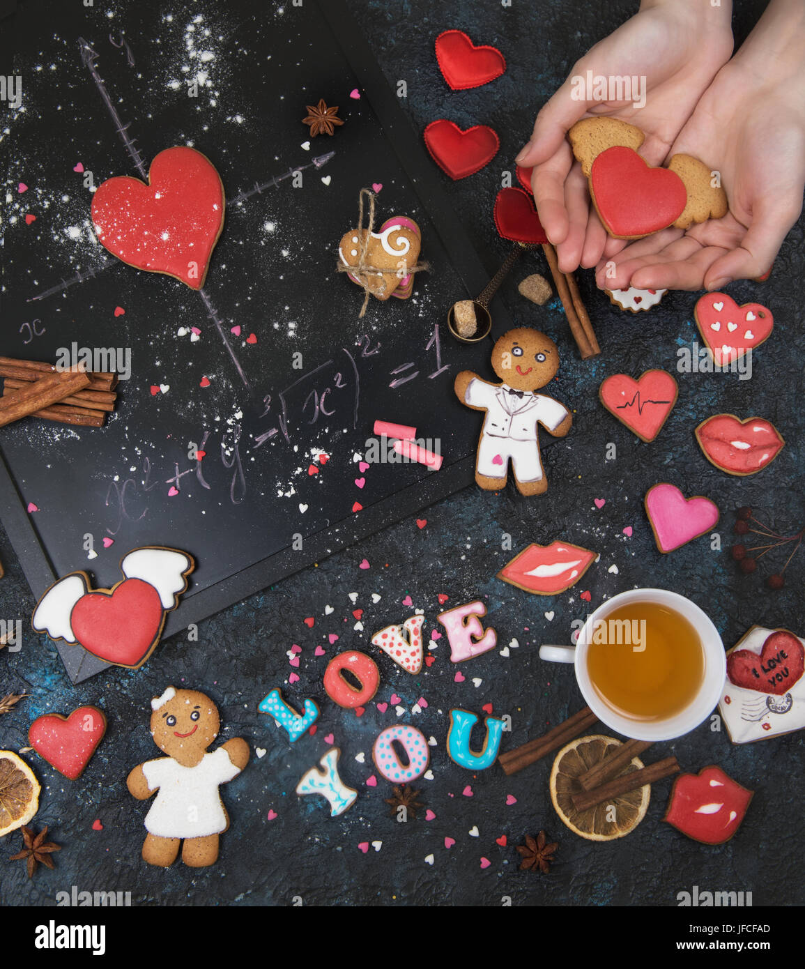 Math, hearts, formula of love Stock Photo - Alamy