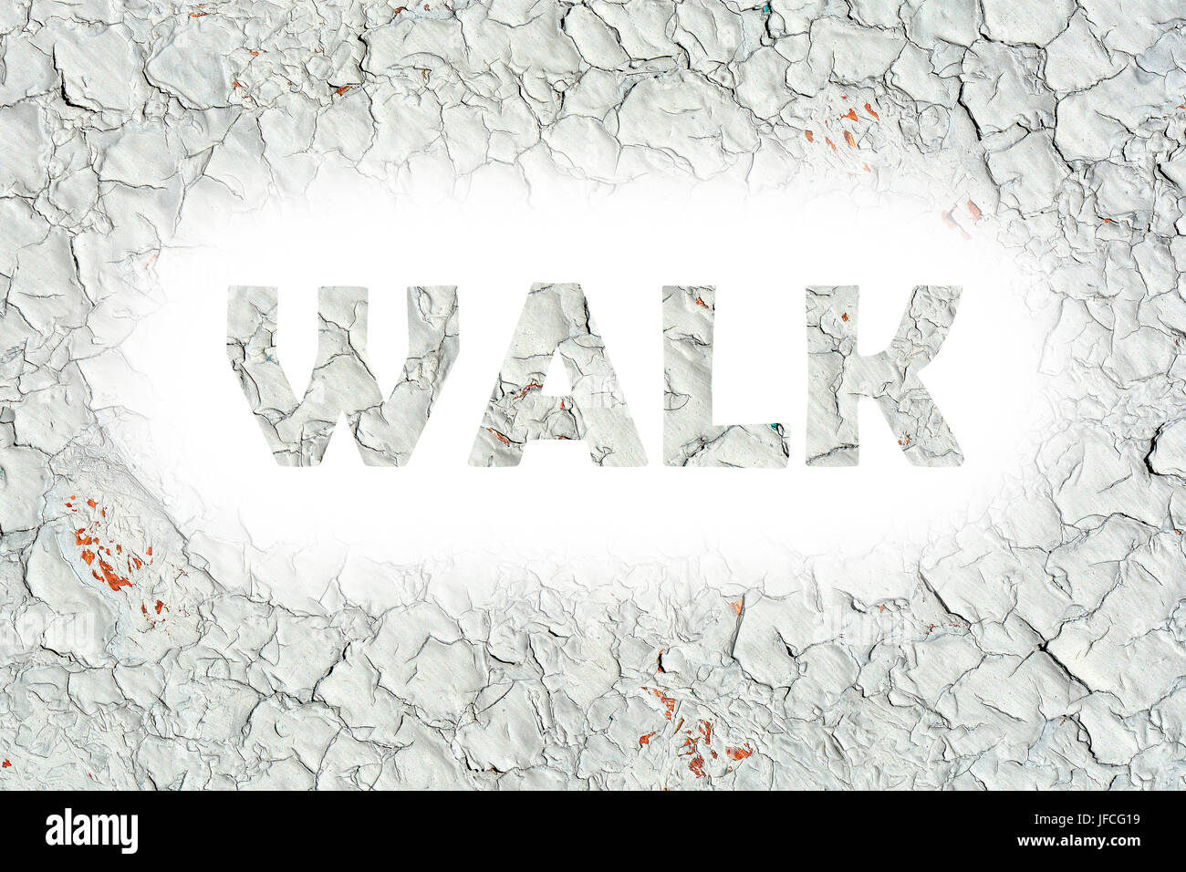 walk words print on the old wooden plate Stock Photo - Alamy