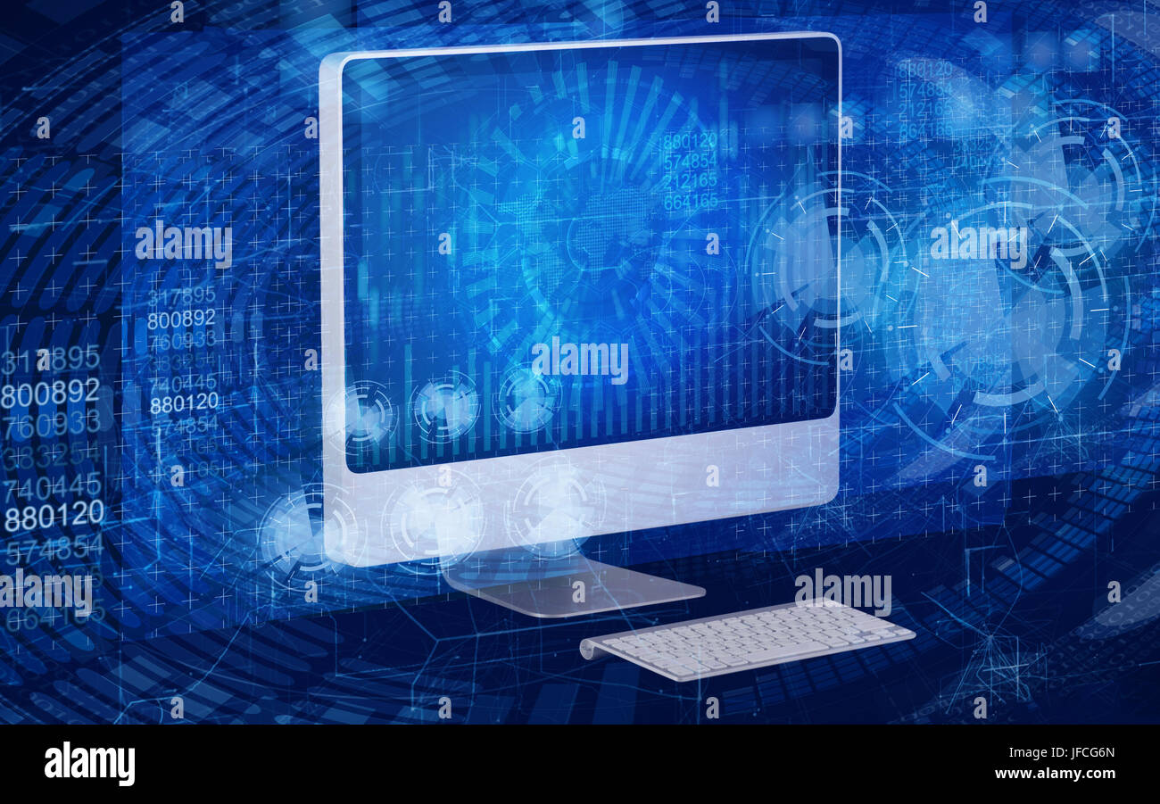 Computer screen in business concept Stock Photo - Alamy