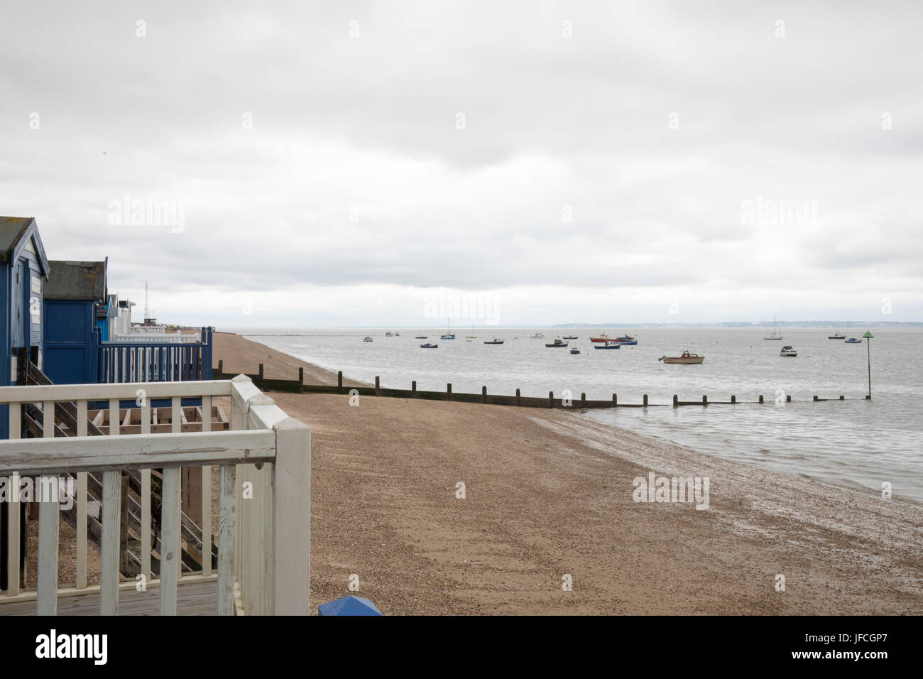Beach Huts at Southend, Essex Stock Photo - Alamy