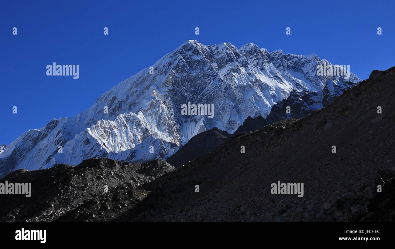 South face of mount Nuptse Stock Photo - Alamy