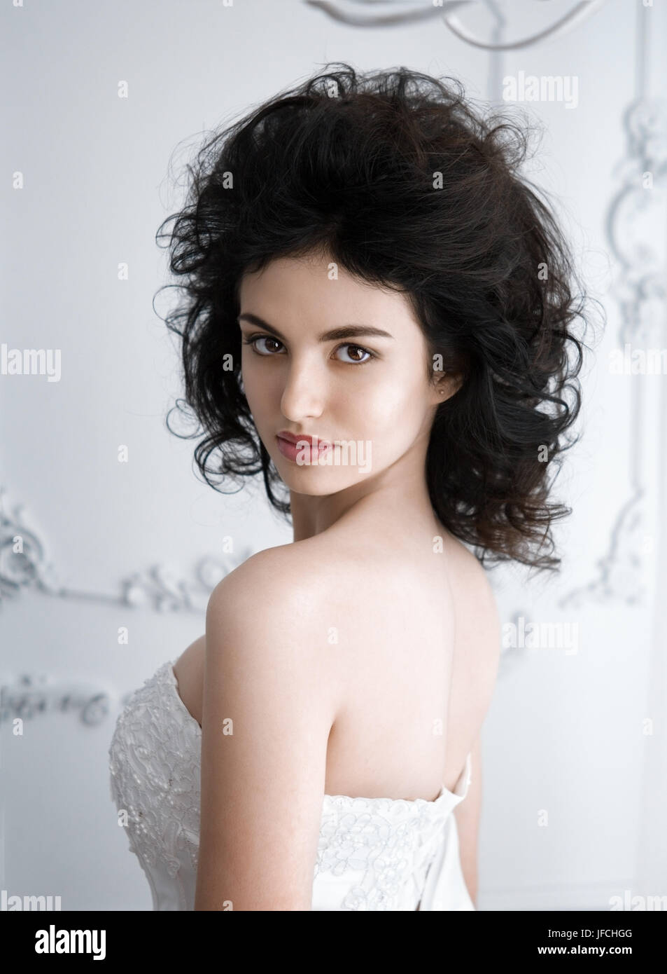 Pretty bride with the nice makeup Stock Photo - Alamy