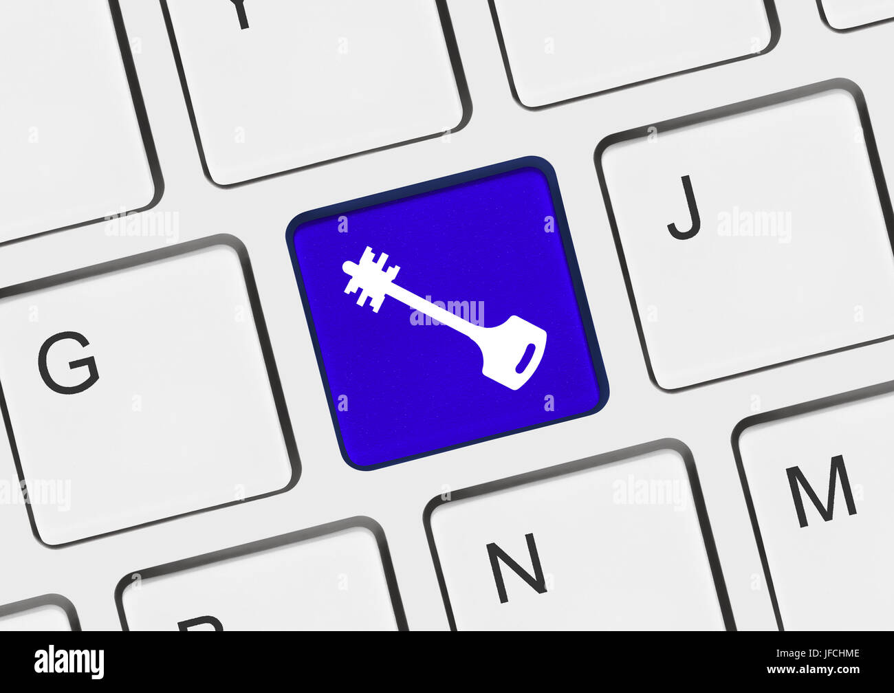 Computer keyboard with security key Stock Photo - Alamy