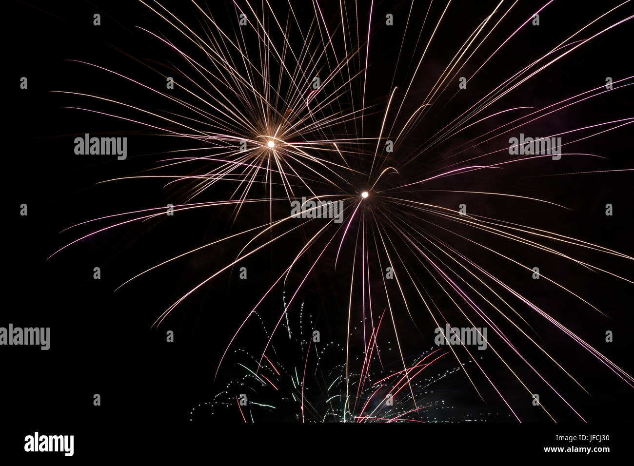 Fireworks at night Stock Photo - Alamy