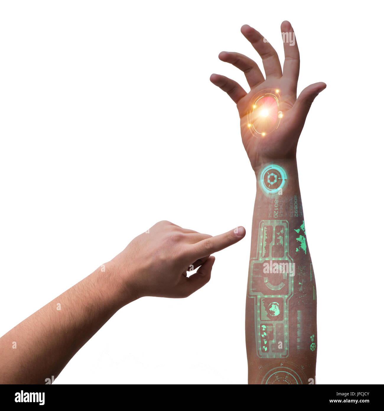 Human robotic hand in futuristic concept Stock Photo - Alamy