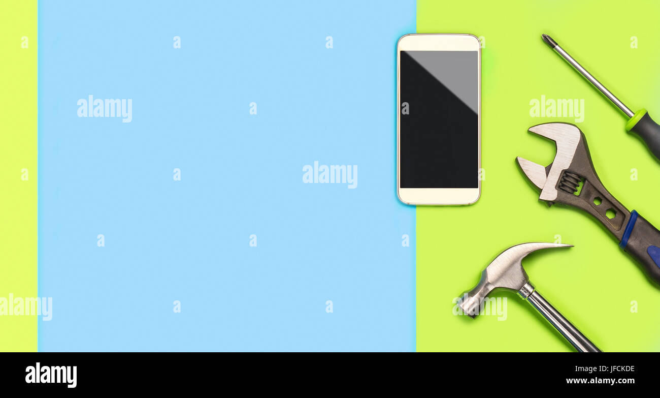 Smartphone fix background banner with a lot of free blank copy space ...