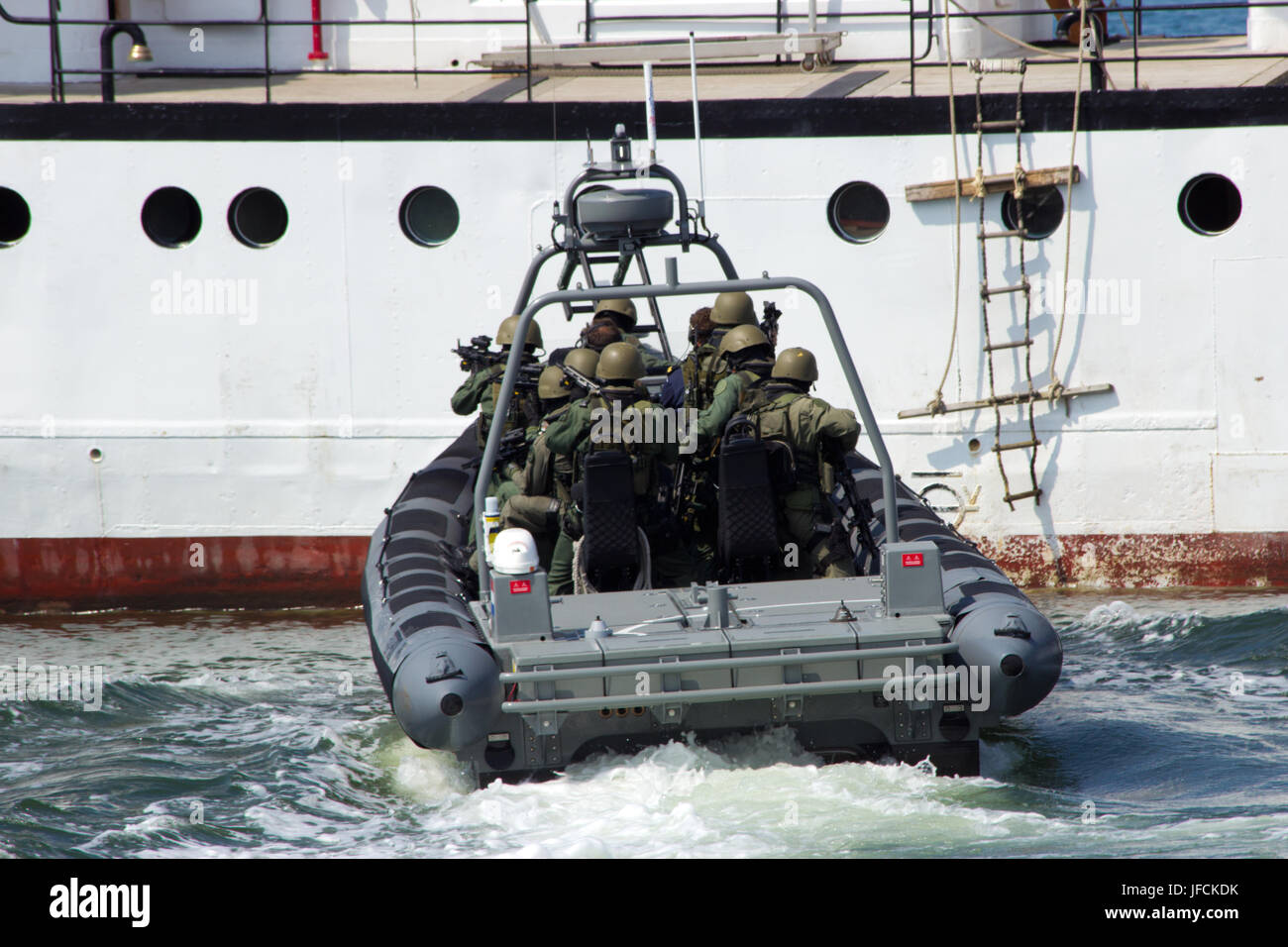 DEN HELDER, THE NETHERLANDS - JULY 7: Dutch Marines about to enter a ...
