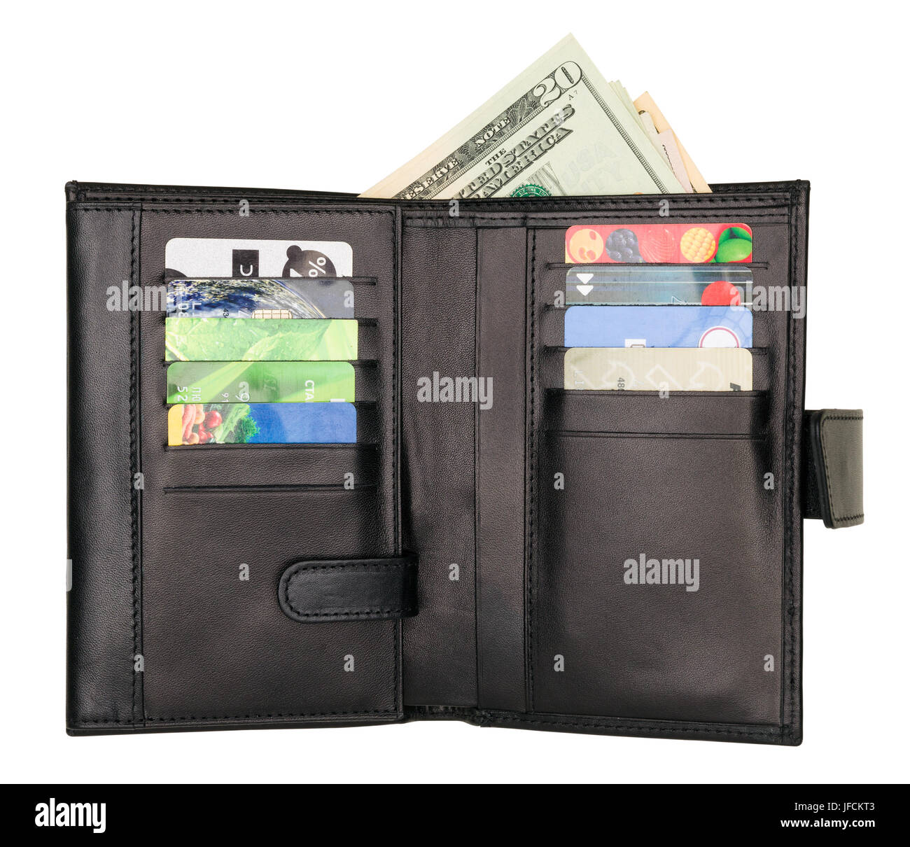 Black natural leather wallet isolated on white background. Expensive ...