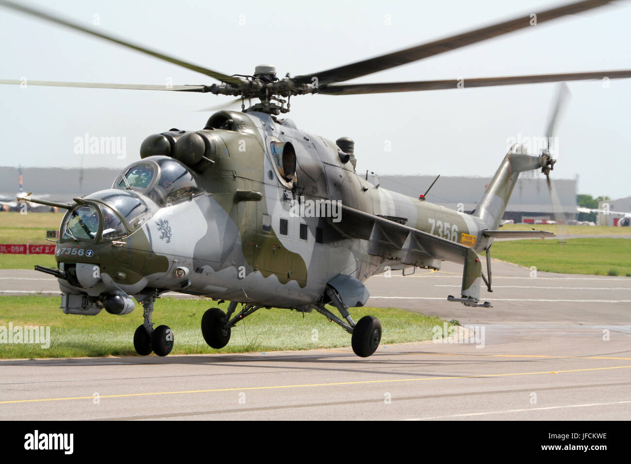 LIEGE-BIERSET, BELGIUM - MAY 13: Czech Air Force Mi-24 Hind attack ...