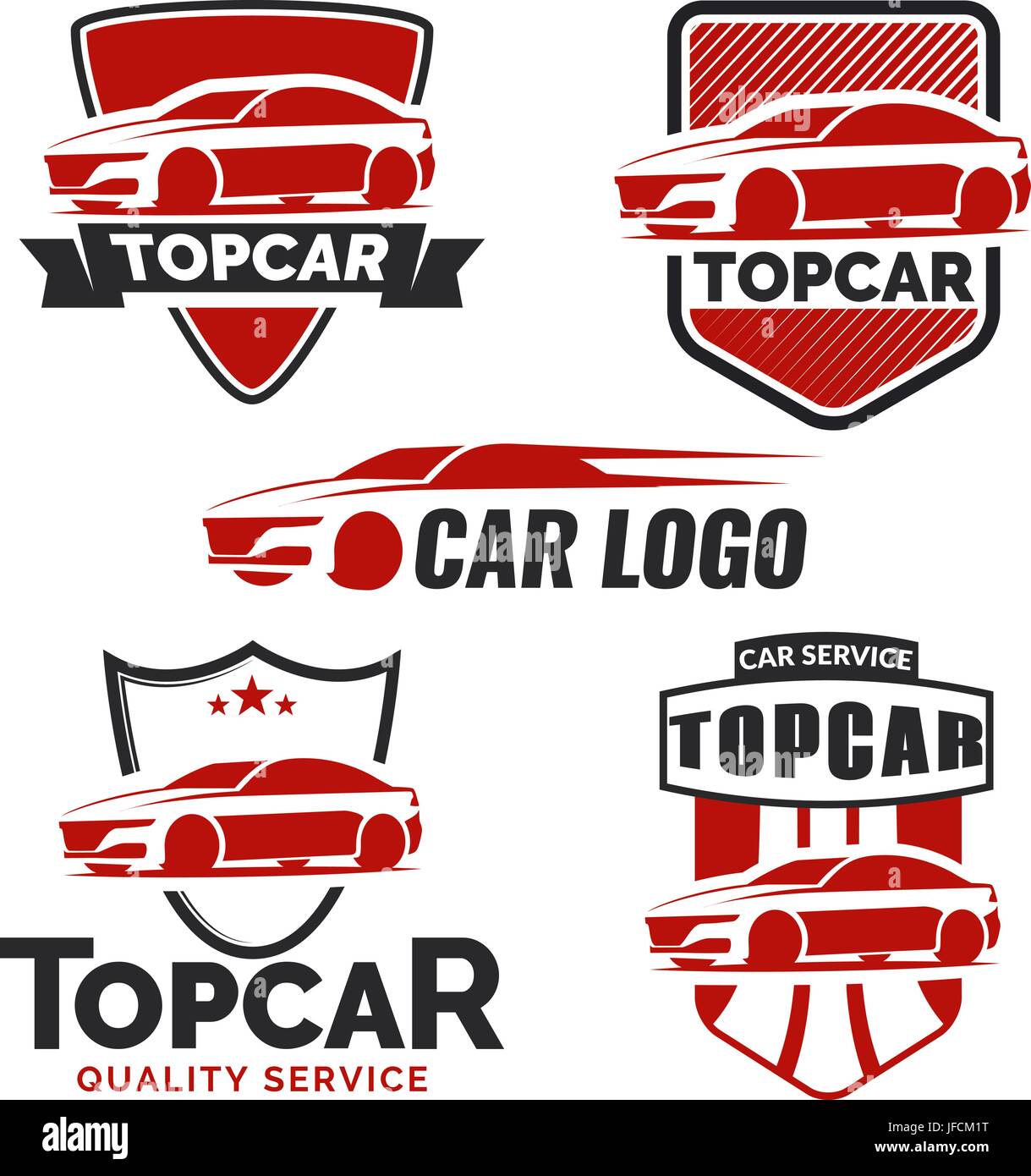 Set of modern car logo and emblems isolated on white background. Car ...