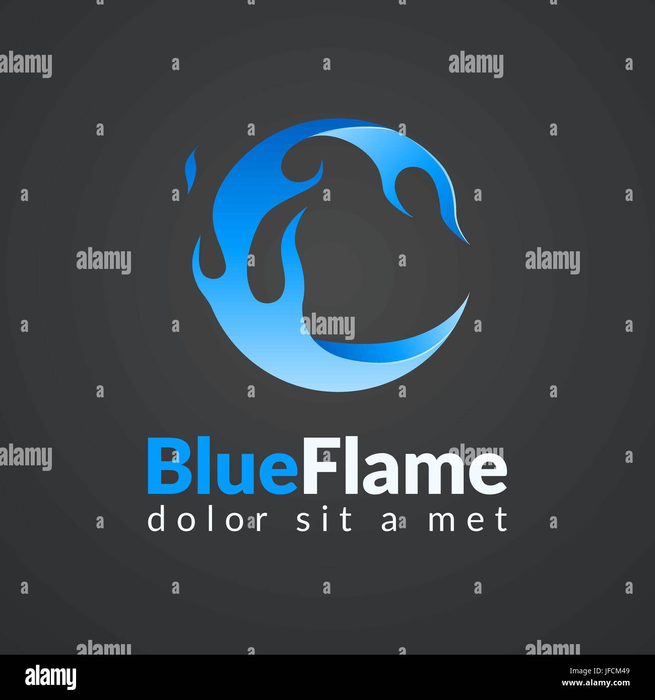 Circle flame logo. Sphere fire icon. Modern stylized flame. Oil and gas ...